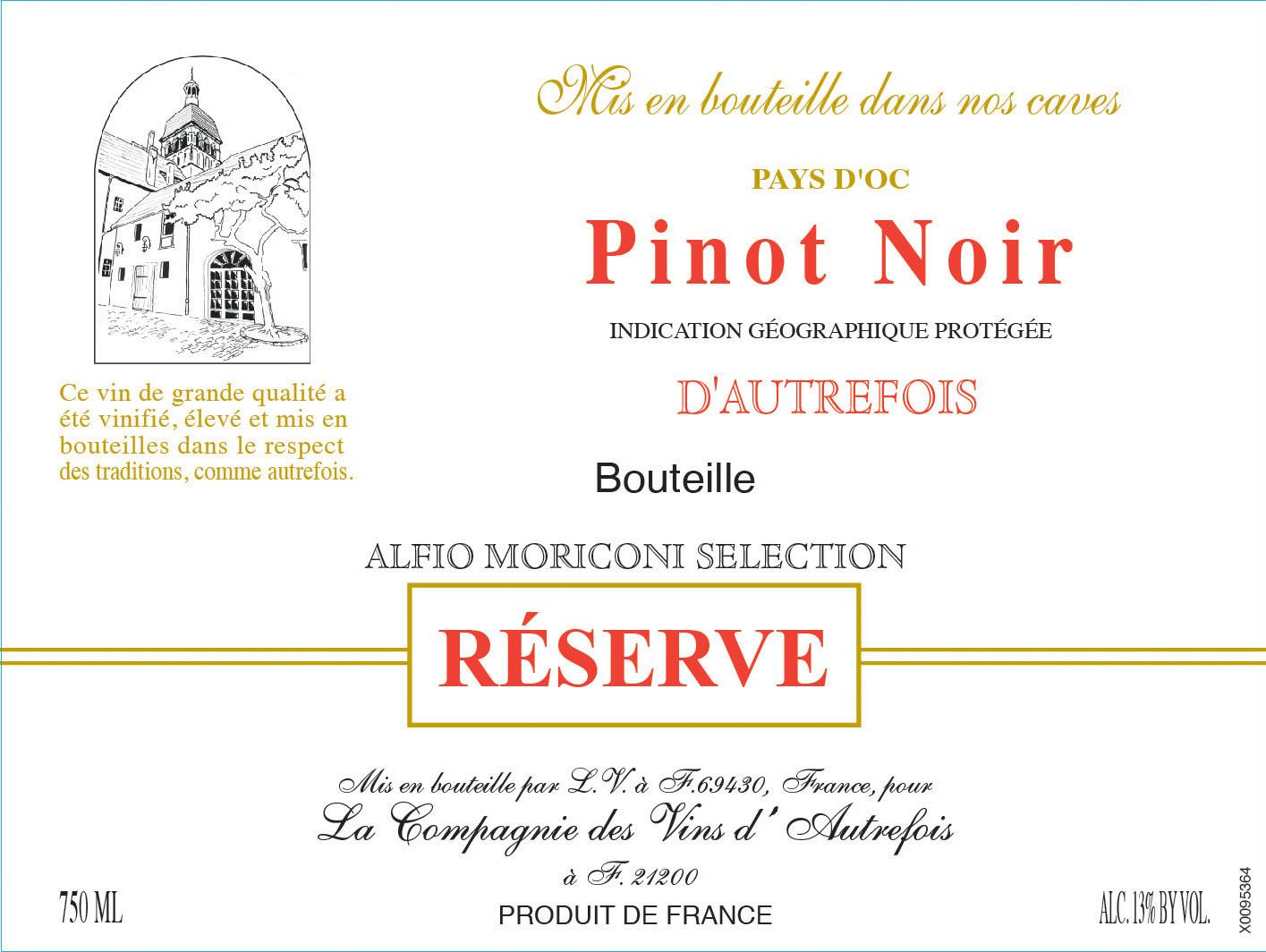 Alfio Moriconi Selection D'Autrefois Reserve Pinot Noir 2013 | Wine.com