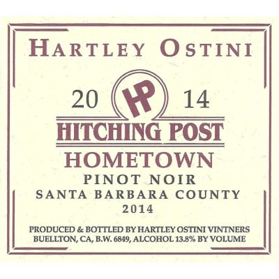 Hitching Post Hometown Pinot Noir (375ML half-bottle) 2014 | Wine.com
